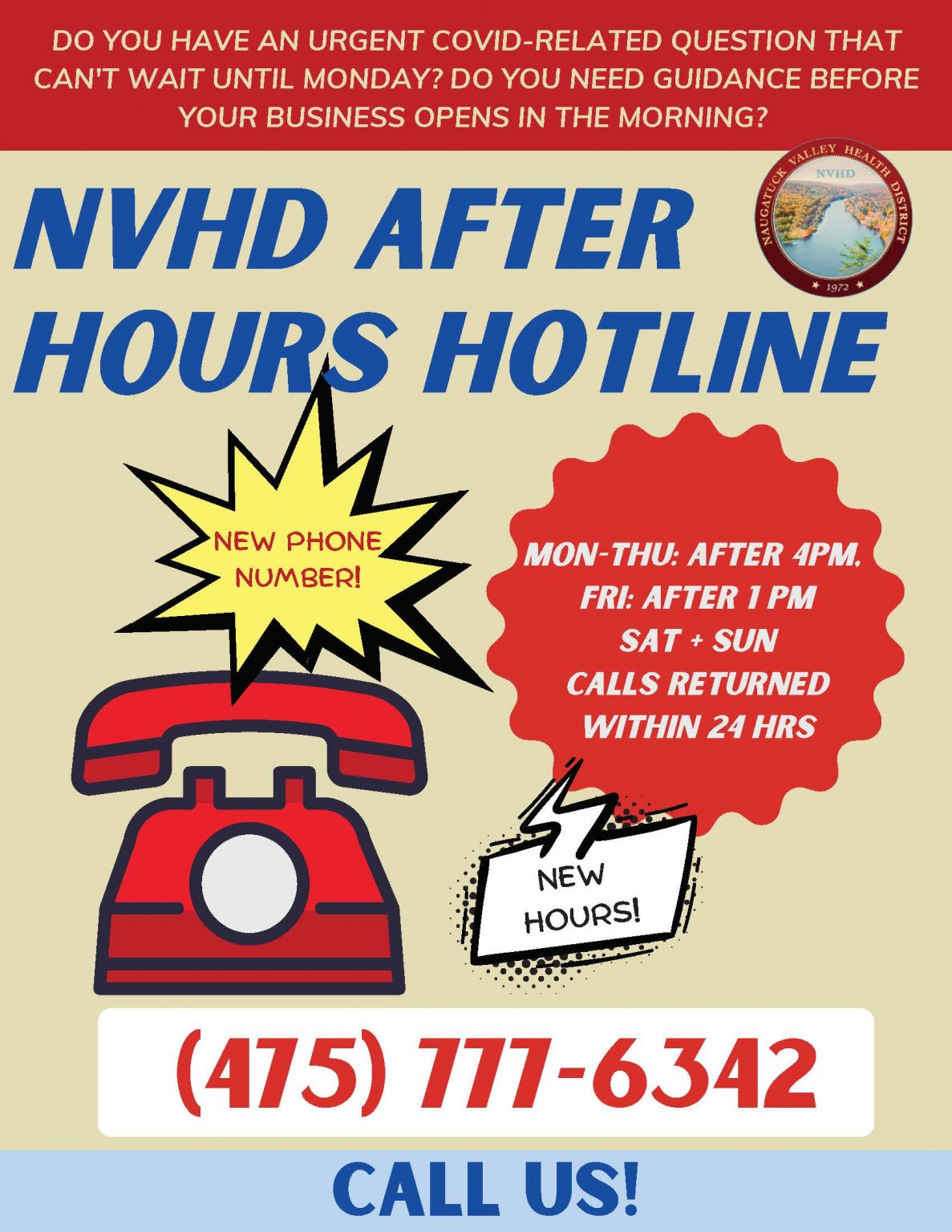 After Hours COVID-19 Hotline - Naugatuck Valley Health District