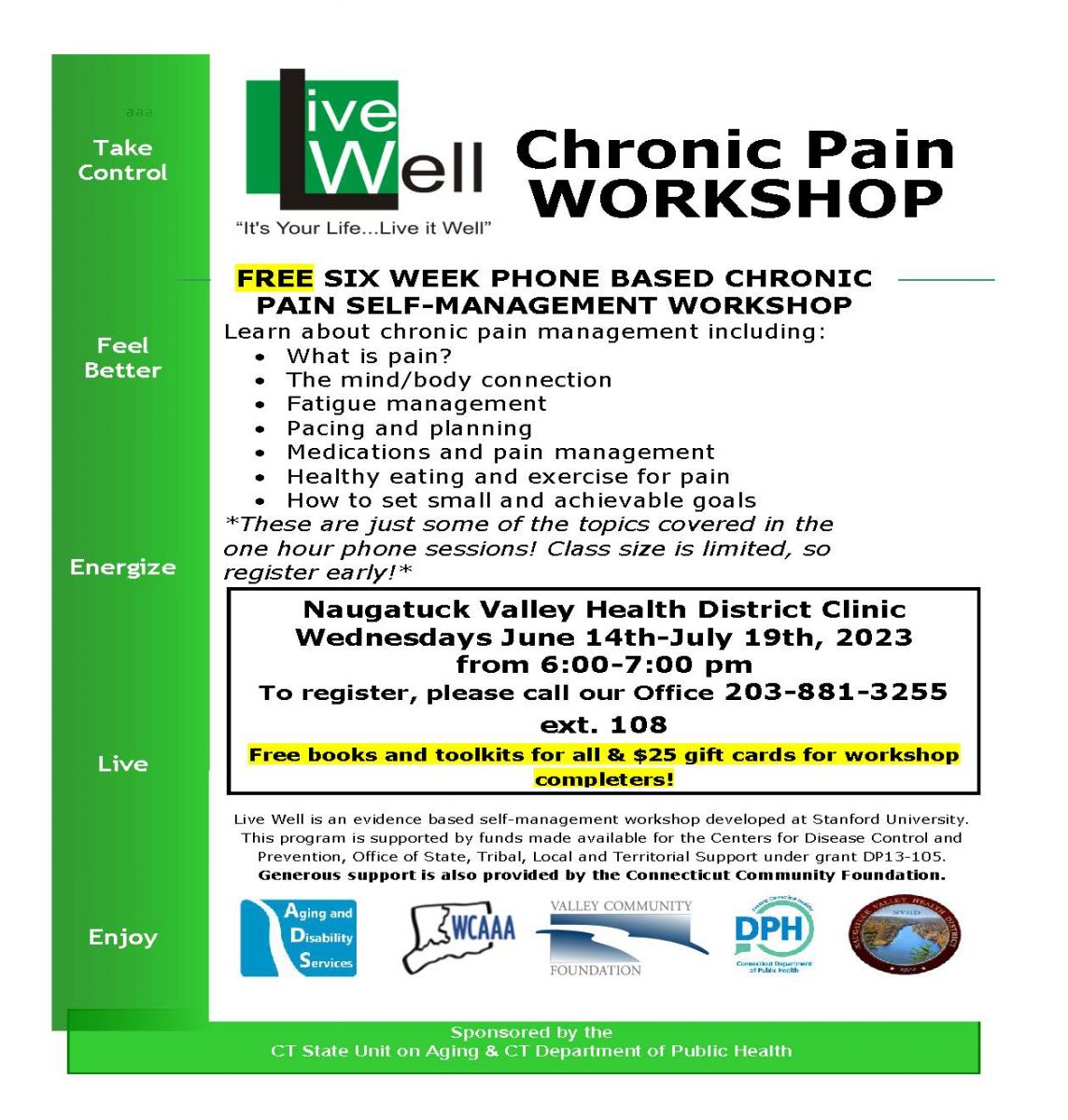 Free Chronic Pain Workshop - Naugatuck Valley Health District